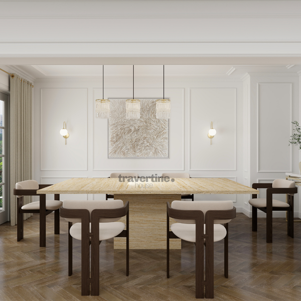 Girakon Travertine Dining Table – Travertine House